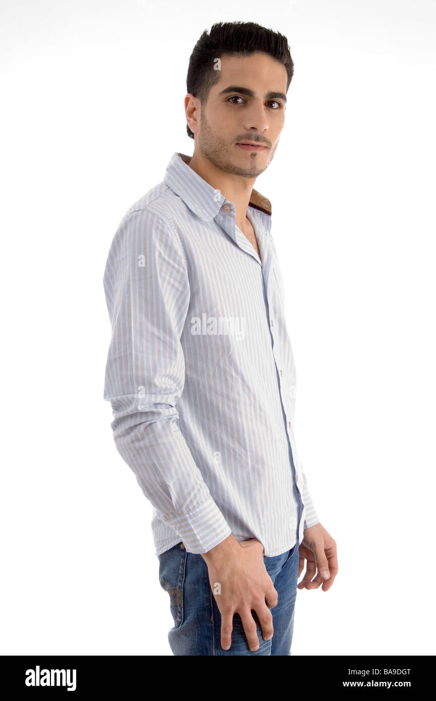 side pose of standing man Stock Photo - Alamy
