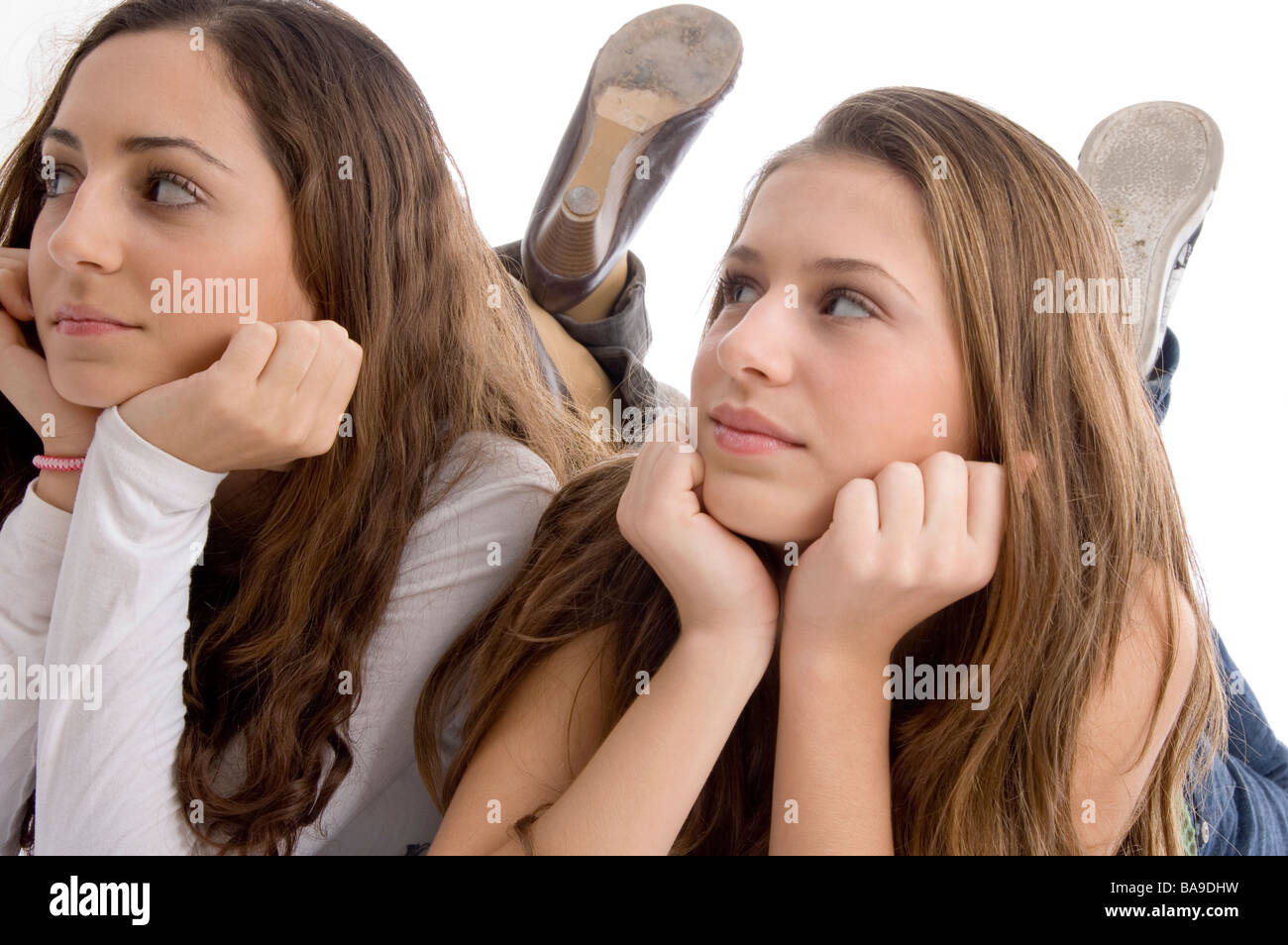 close up view young two cute friends Stock Photo - Alamy