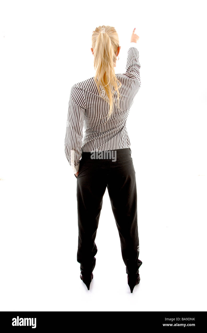back pose of executive pointing Stock Photo - Alamy