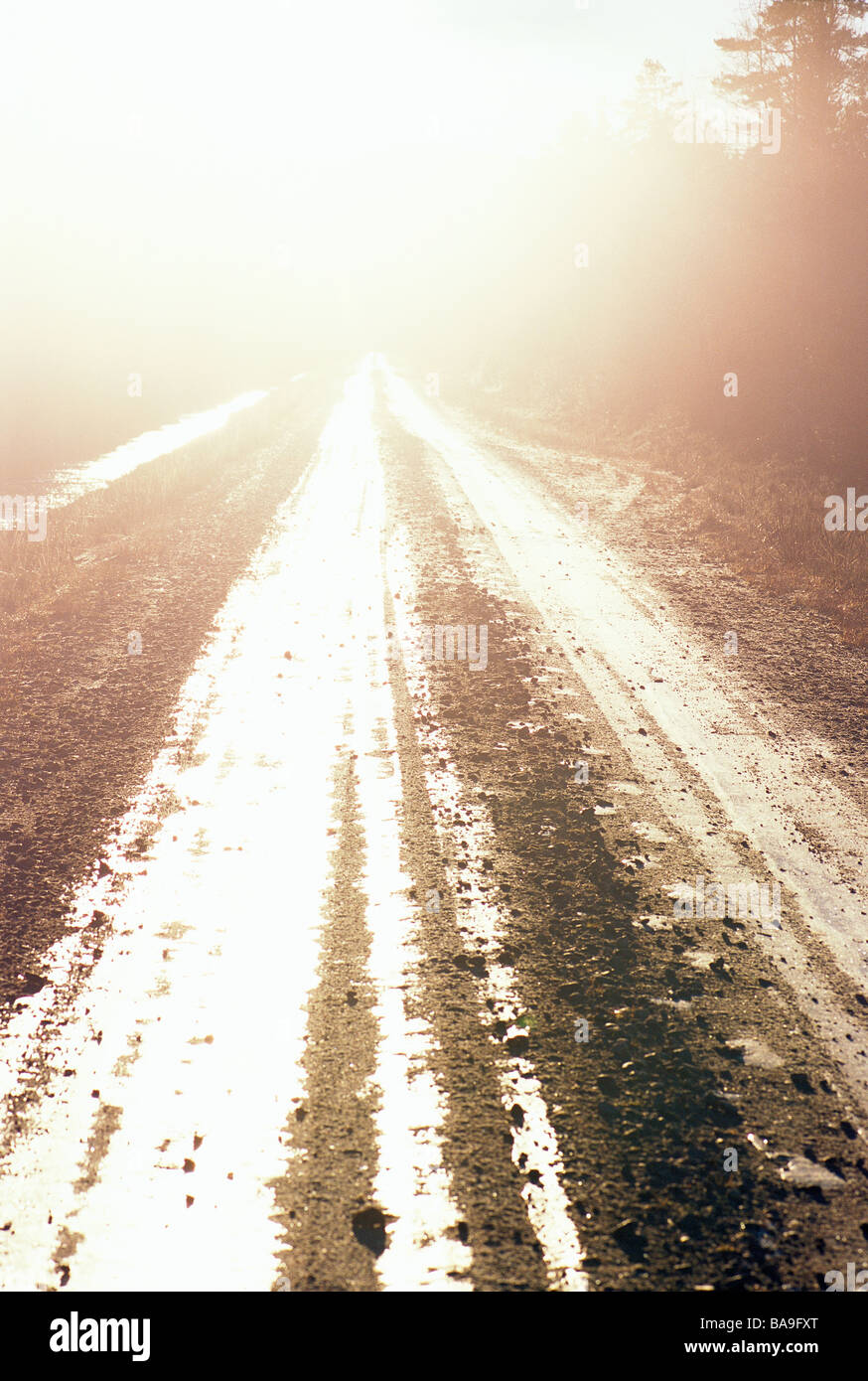 An icy country road Sweden Stock Photo - Alamy