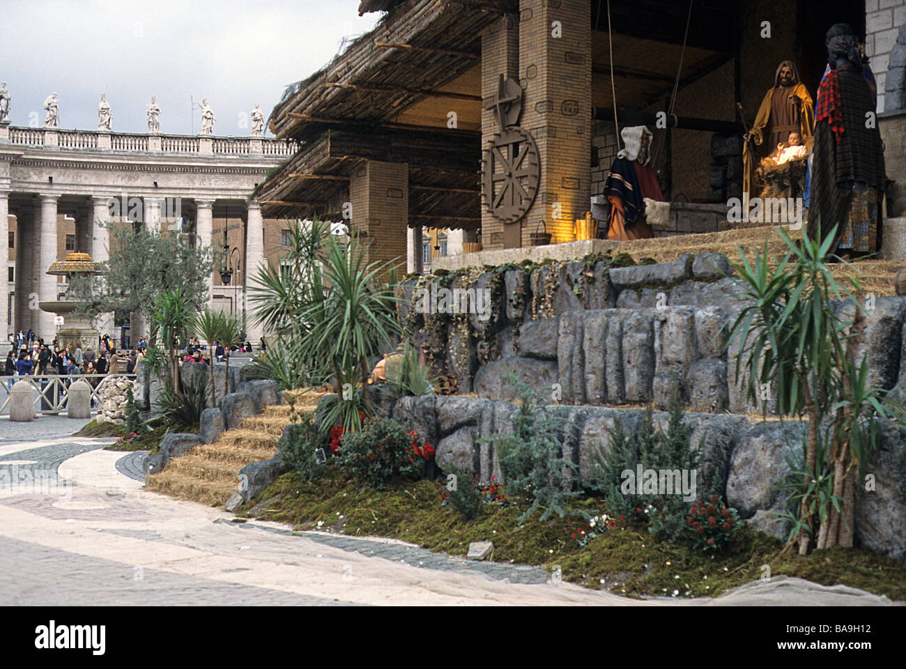 Rome, Piazza San Pietro, Nativity scene Stock Photo - Alamy