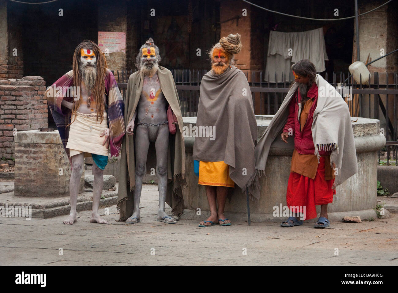 Sadhu, Hindu holy men, Standing portraits at Pashupatinath, Kathmandu ...