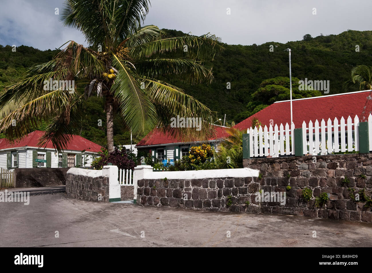 Houses in The Bottom, capital of Saba Stock Photo - Alamy