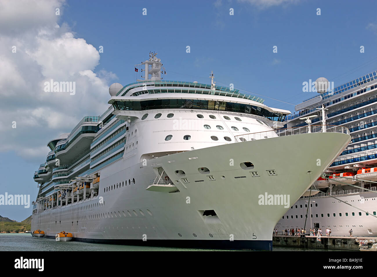 Two Cruise ships docked alongside each other in port Stock Photo - Alamy