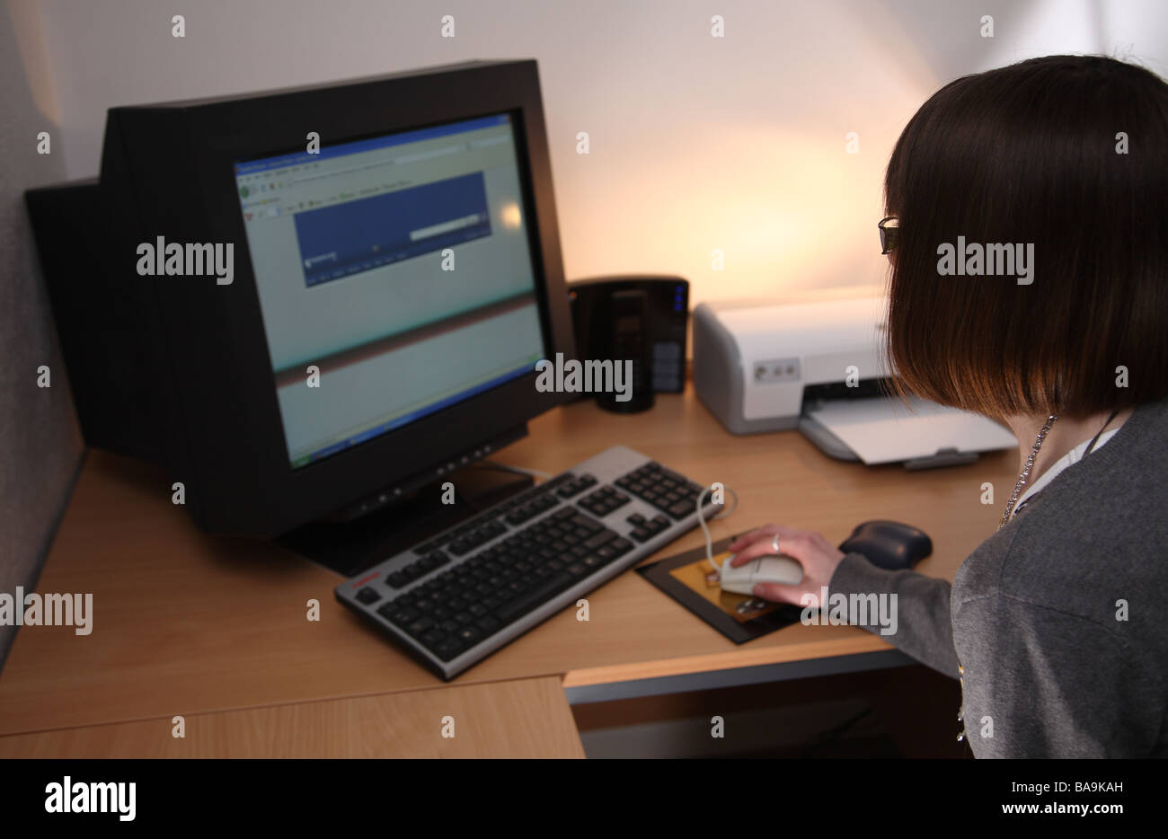 girl on computer Stock Photo - Alamy