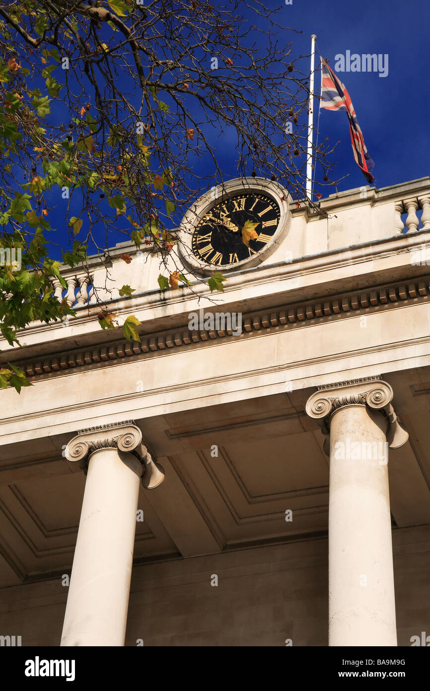 Customs House with a clock and a flag at 20 Lower Thames Street [City ...