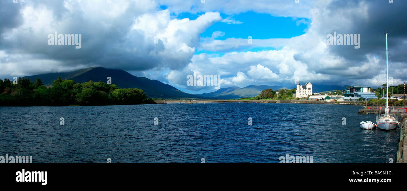 Cahirciveen, County Kerry, Ireland; At the harbour with the Barracks ...