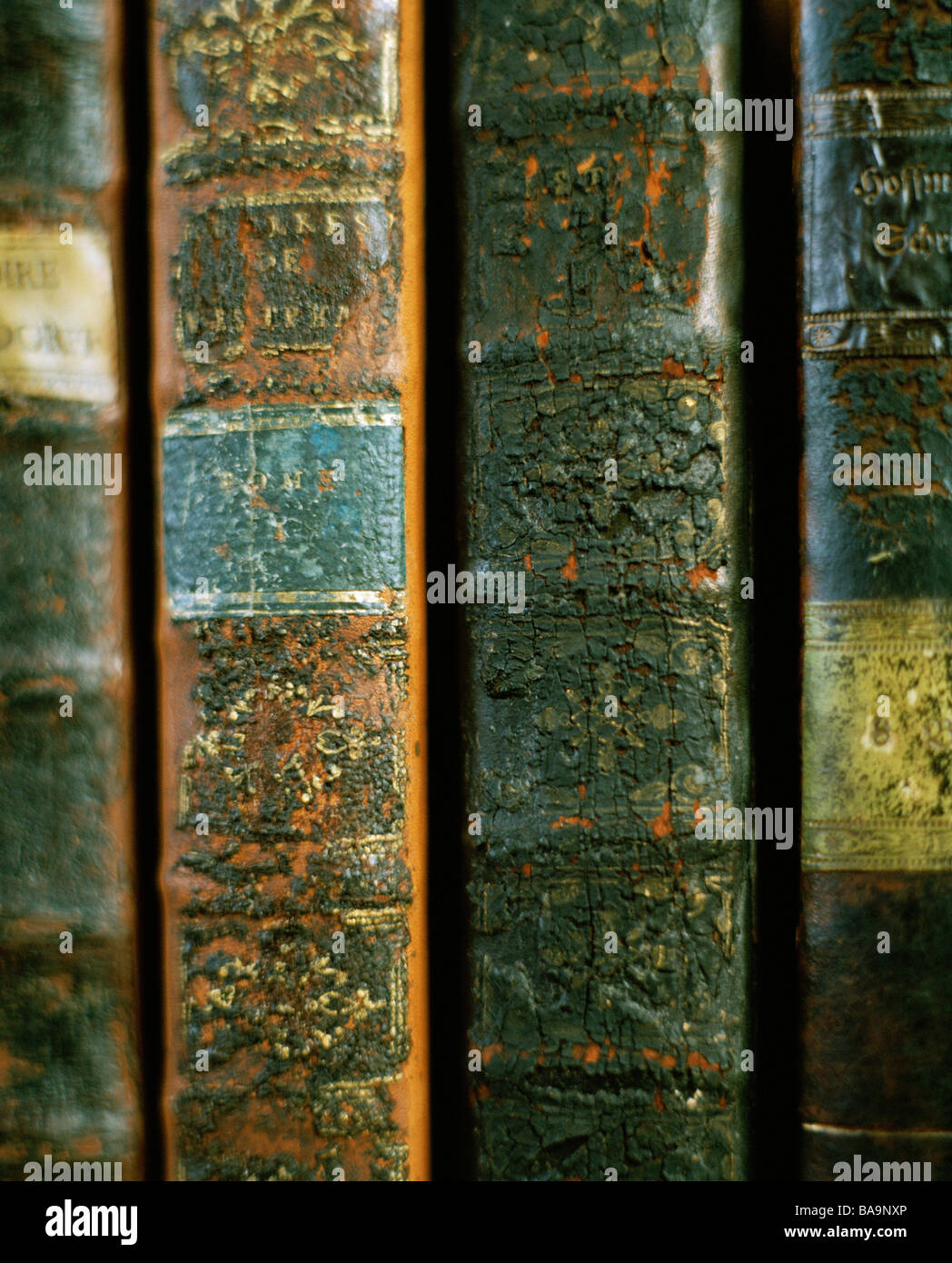 Old sooty books, close-up Stock Photo - Alamy