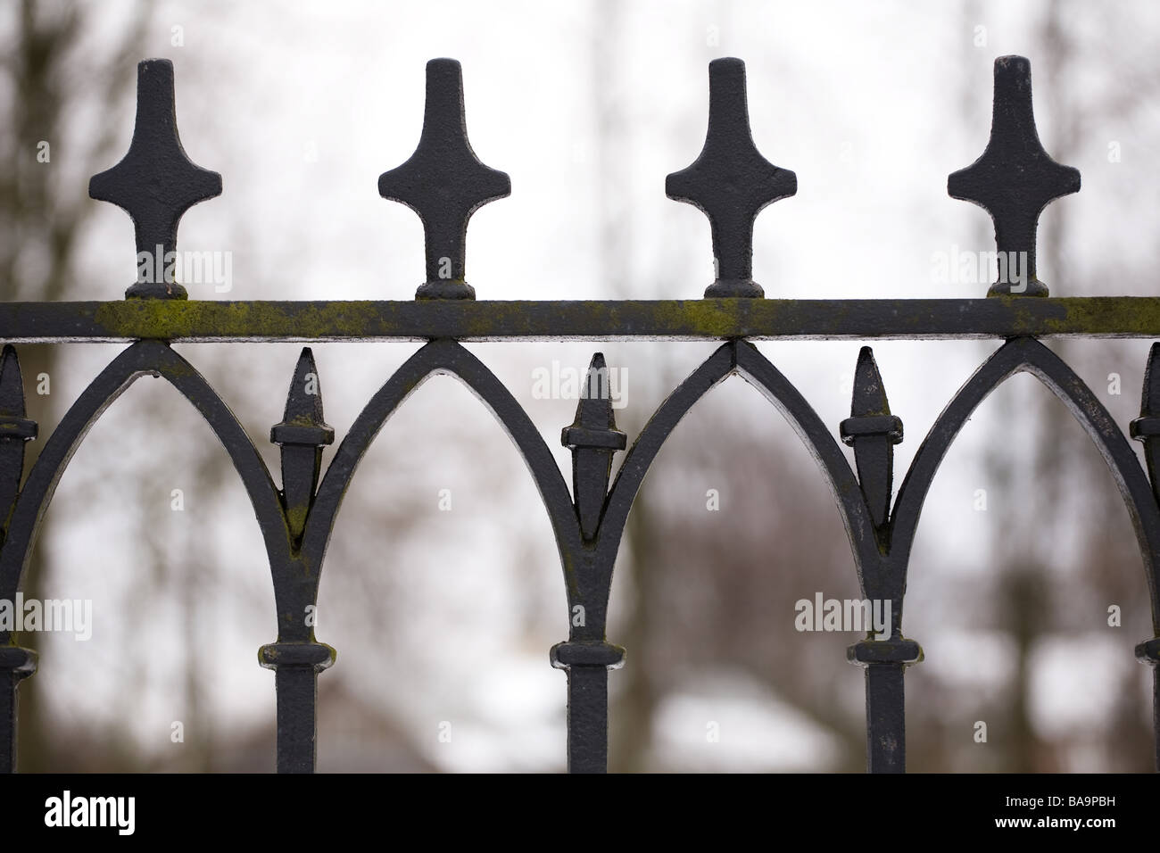 metal fence pikes Stock Photo - Alamy