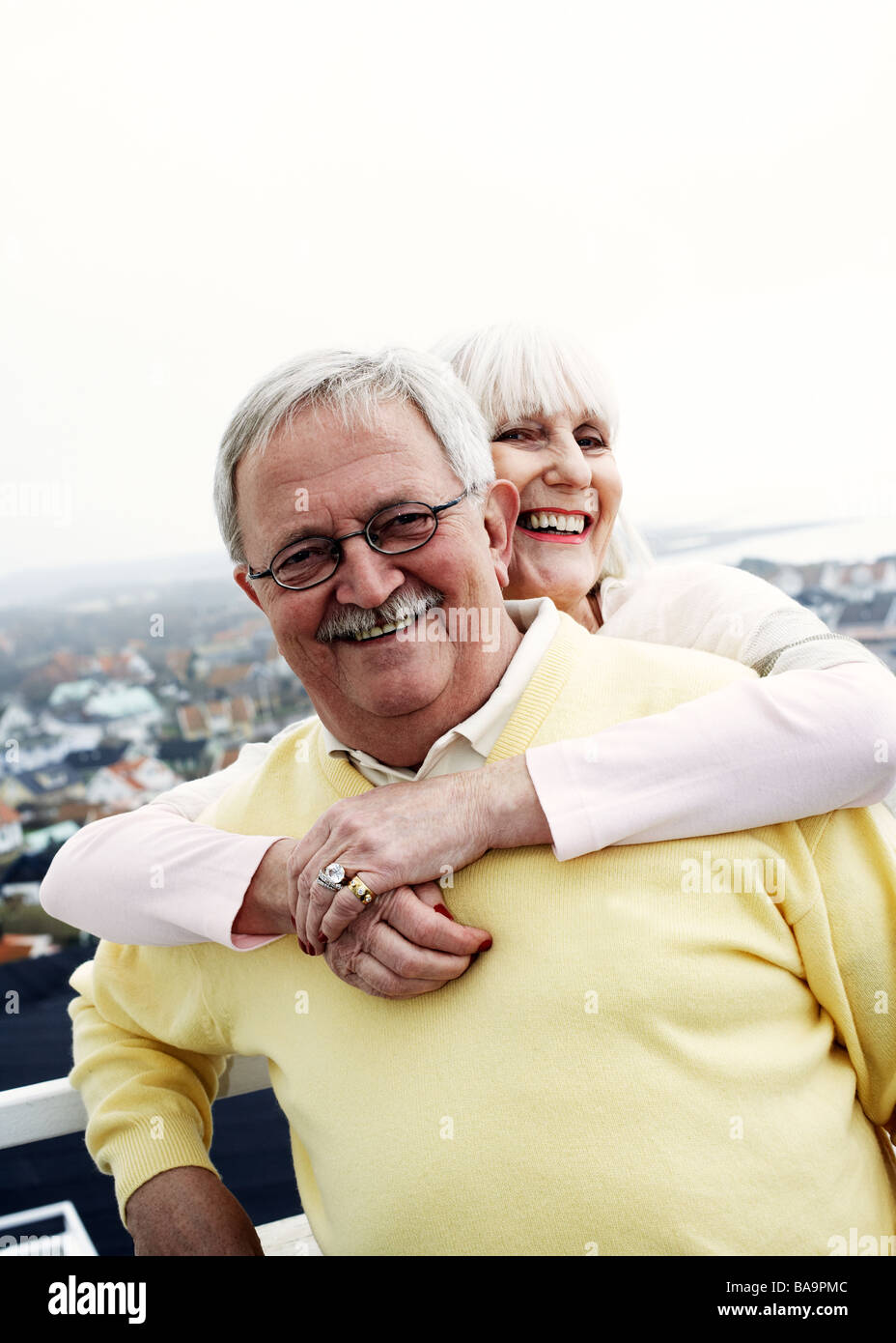 Portrait of an elderly smiling scandinavian couple, Sweden Stock Photo ...