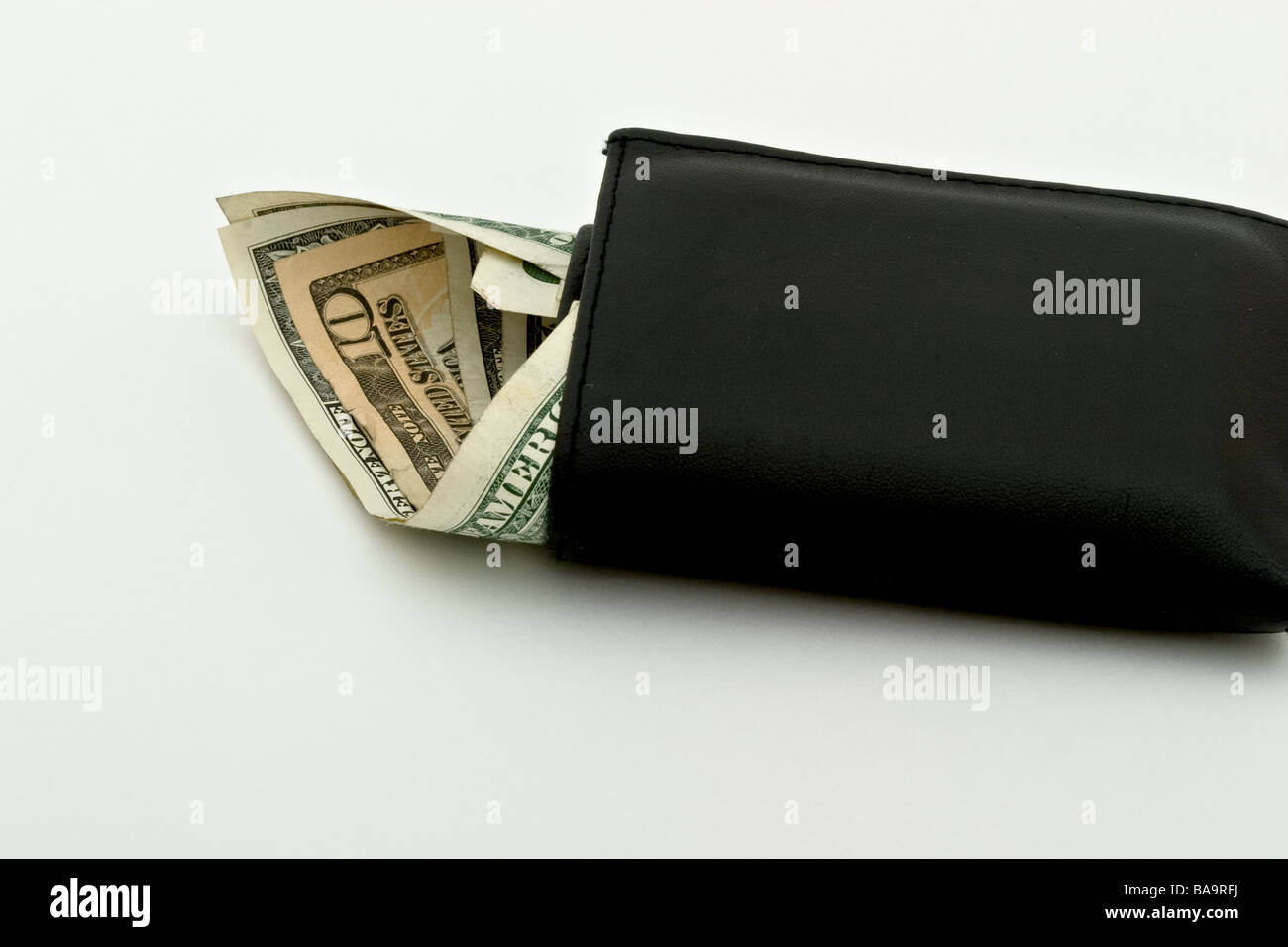 Leather wallet with cash Stock Photo - Alamy
