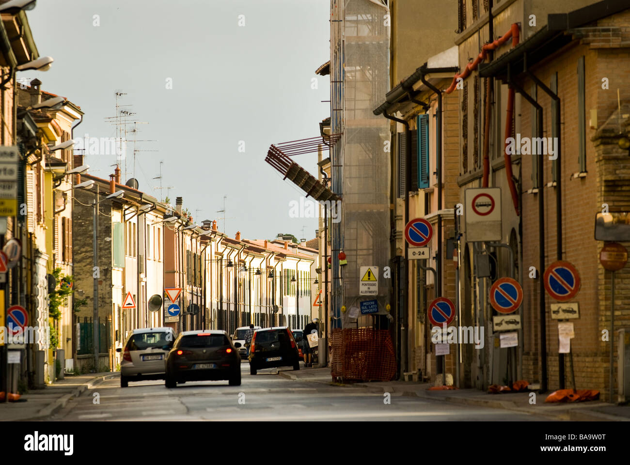 photograph of italian street architecture and road traffic Stock Photo ...
