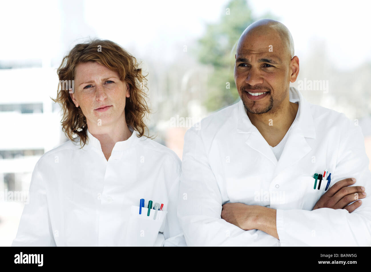 A man and a woman, doctors, in a hospital, Sweden Stock Photo - Alamy