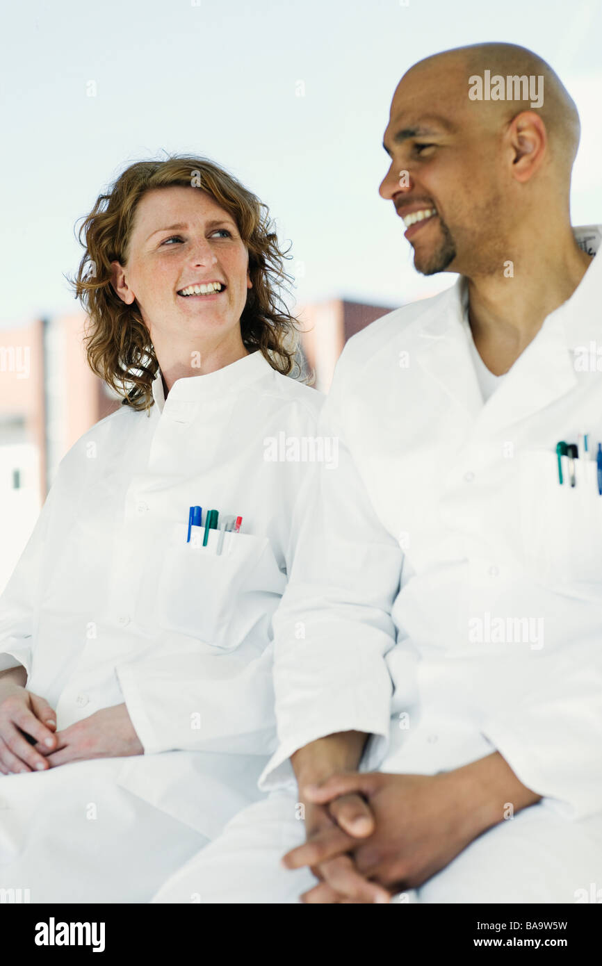 A man and a woman, doctors, in a hospital, Sweden Stock Photo - Alamy