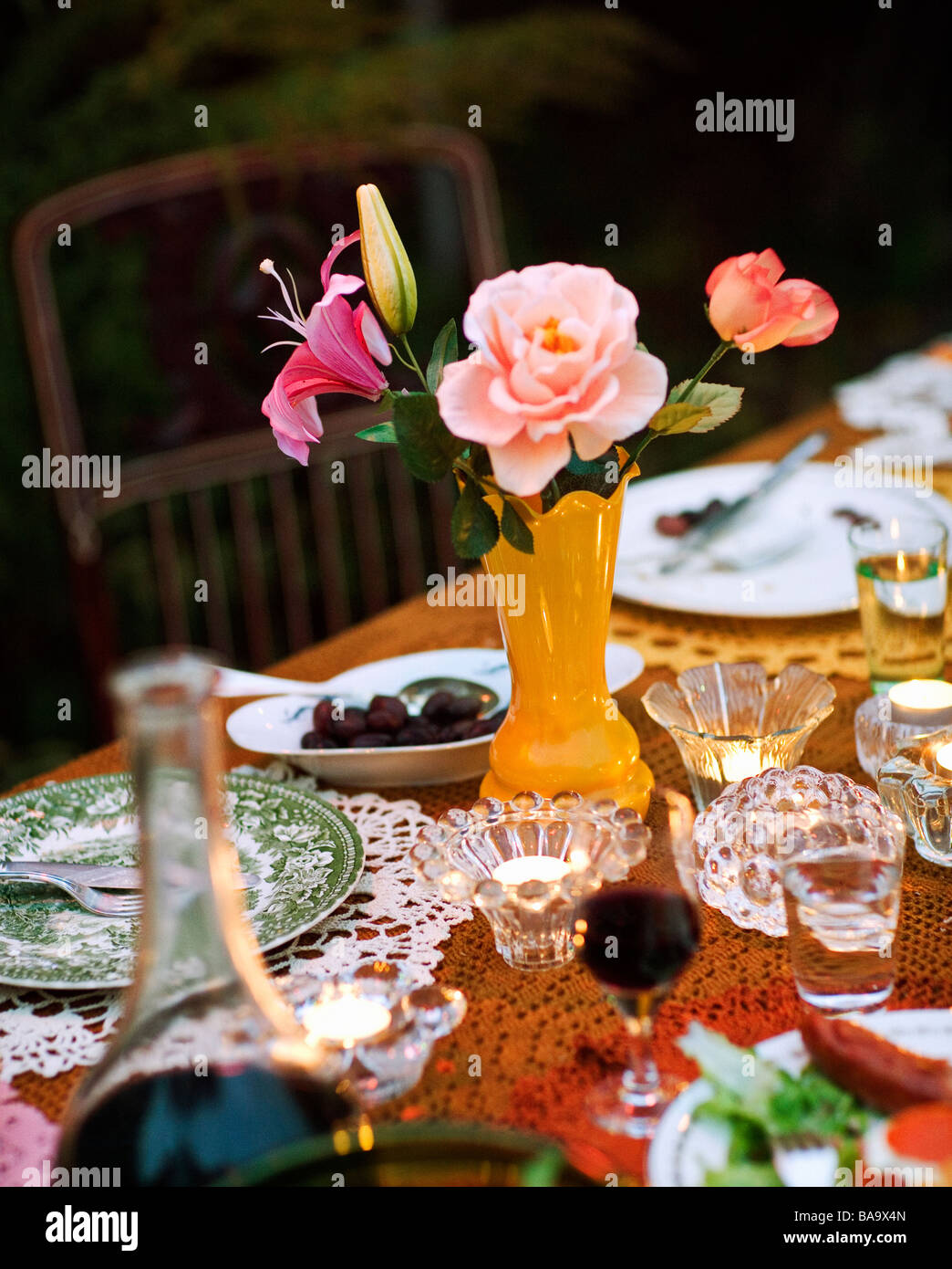 A dinner table, Sweden Stock Photo - Alamy