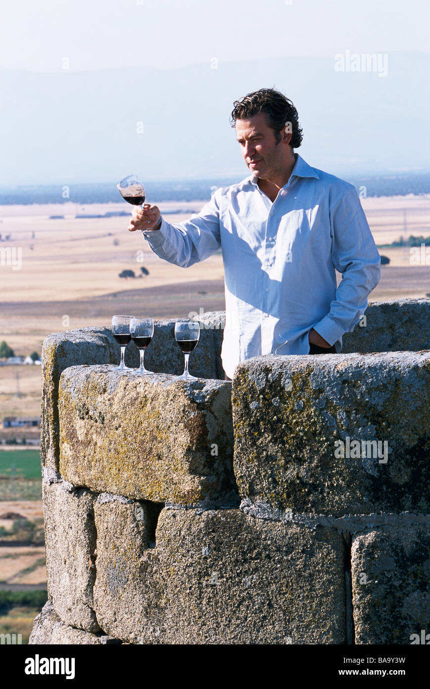 A man tasting wine Spain Stock Photo - Alamy