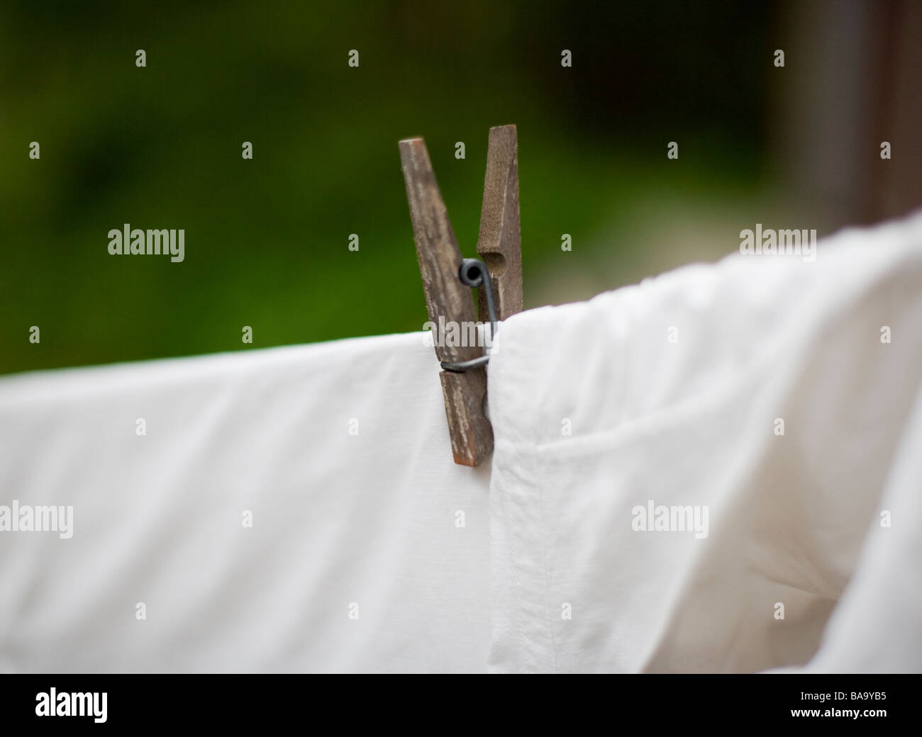 Clothes pin on a clothes line, Linkoping, Sweden Stock Photo - Alamy