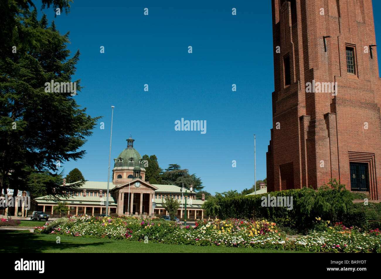 Town Centre with Church tower and Court House, Bathurst New South Wales ...