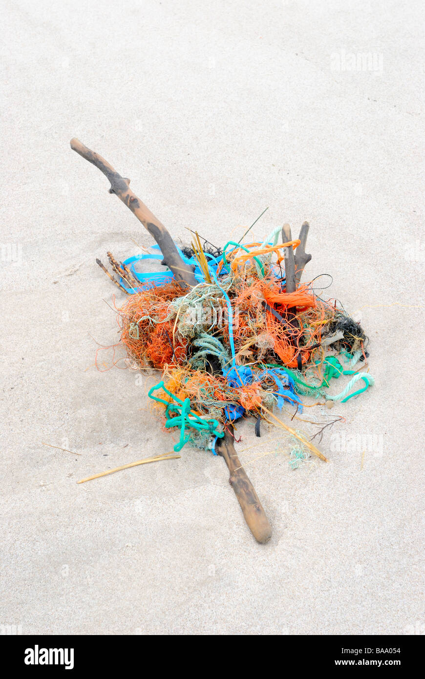 Fishing net on a beach Stock Photo - Alamy