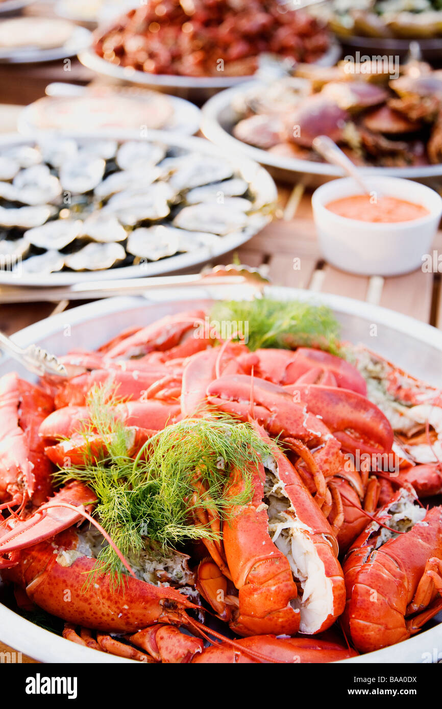 Shellfish buffet, Sweden Stock Photo - Alamy