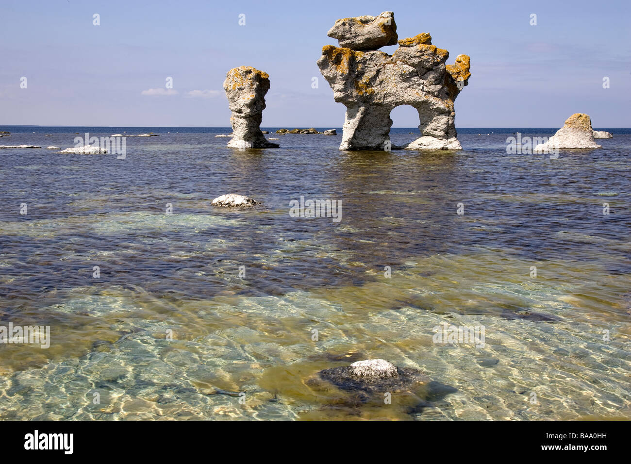 Rock formations by the sea Gotland Sweden Stock Photo - Alamy