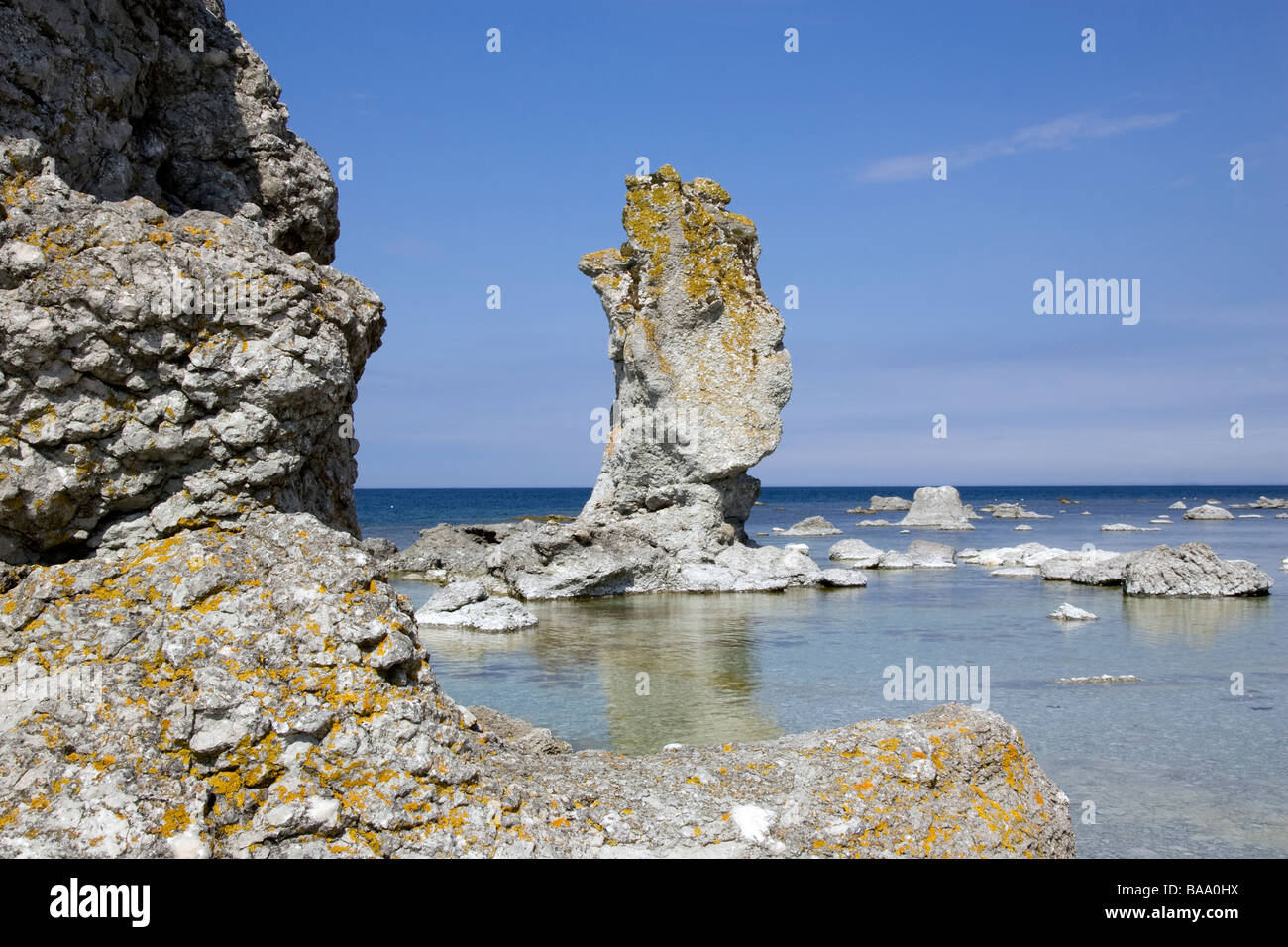 Rock formations by the sea Gotland Sweden Stock Photo - Alamy