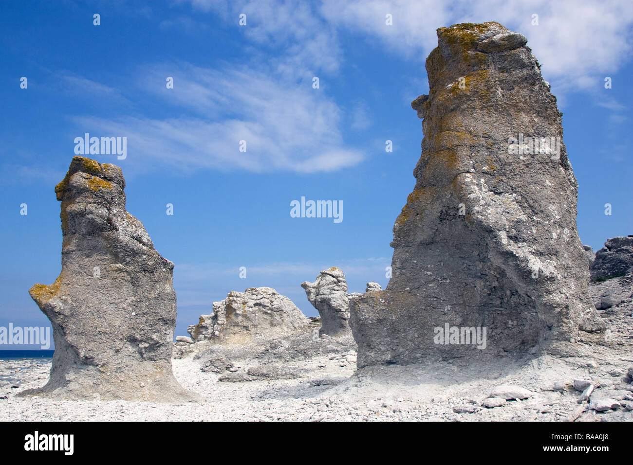 Rock formations by the sea Gotland Sweden Stock Photo - Alamy