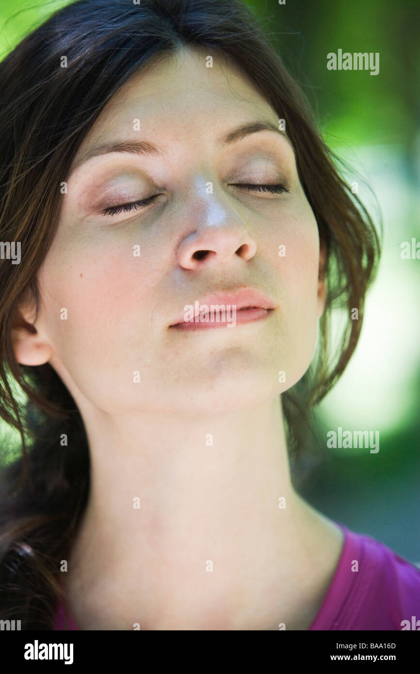 Lady breathing in hi-res stock photography and images - Alamy