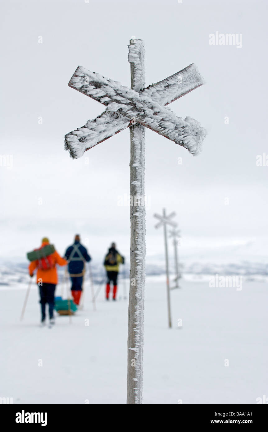 Long-distance skiing in snow covered landscape Sweden Stock Photo - Alamy