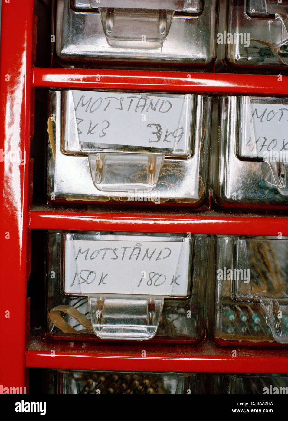 Boxes with electronics, close-up Stock Photo - Alamy