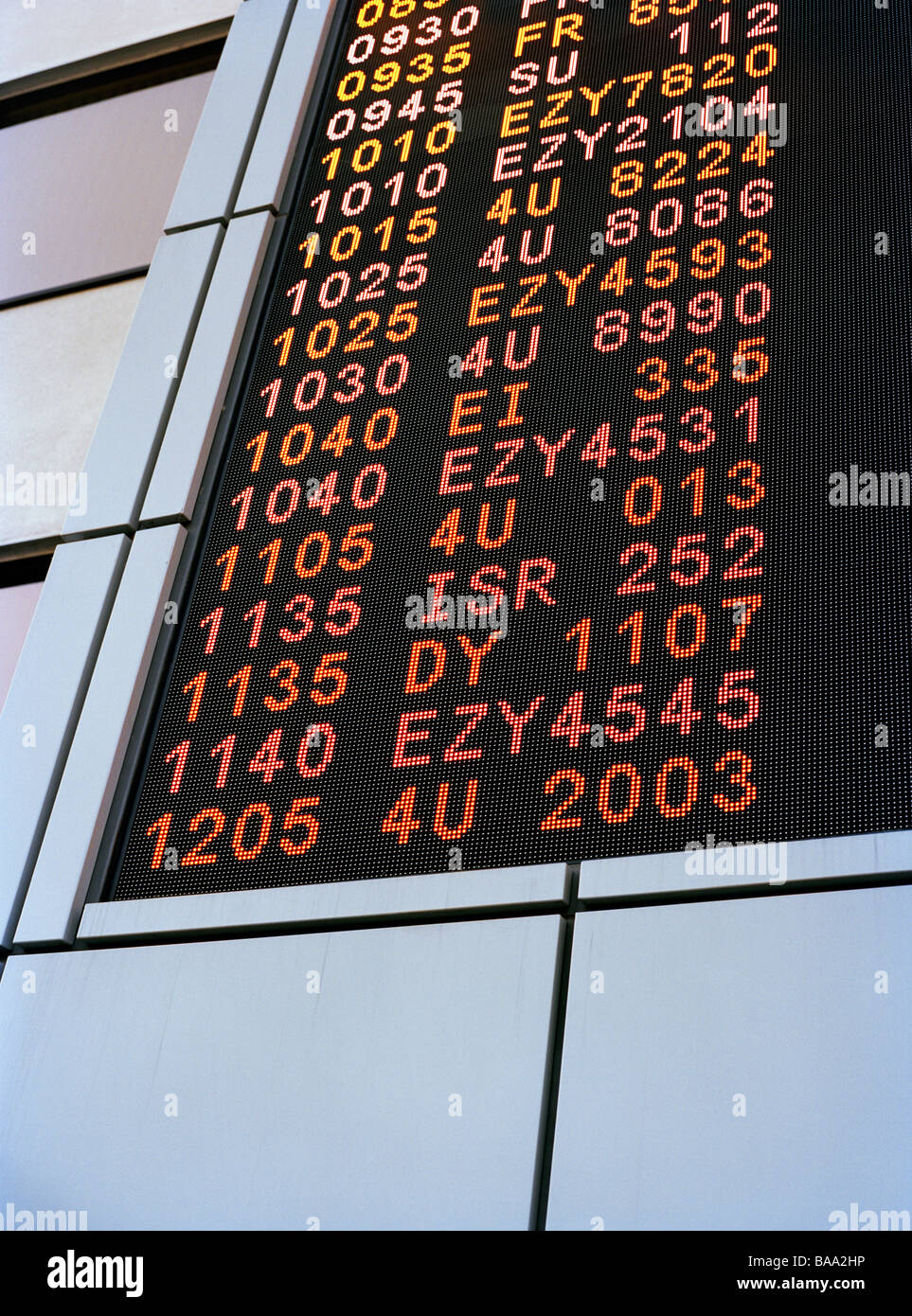 Flight time schedule board in an airport, Berlin Stock Photo - Alamy