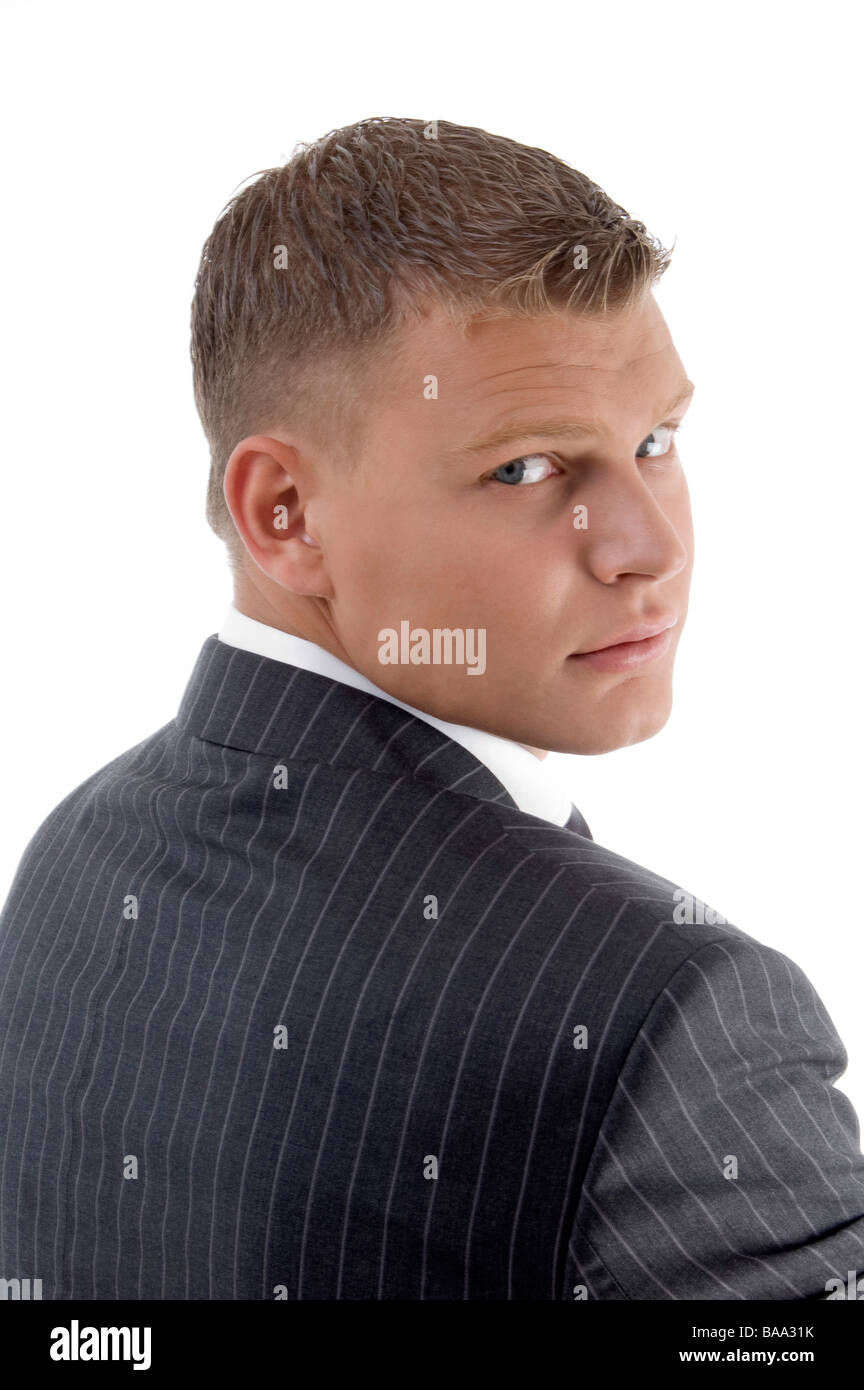 back pose of handsome lawyer Stock Photo - Alamy