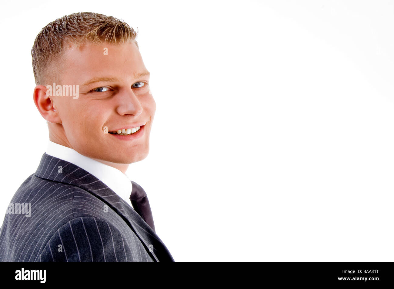 Side view smiling male hi-res stock photography and images - Alamy