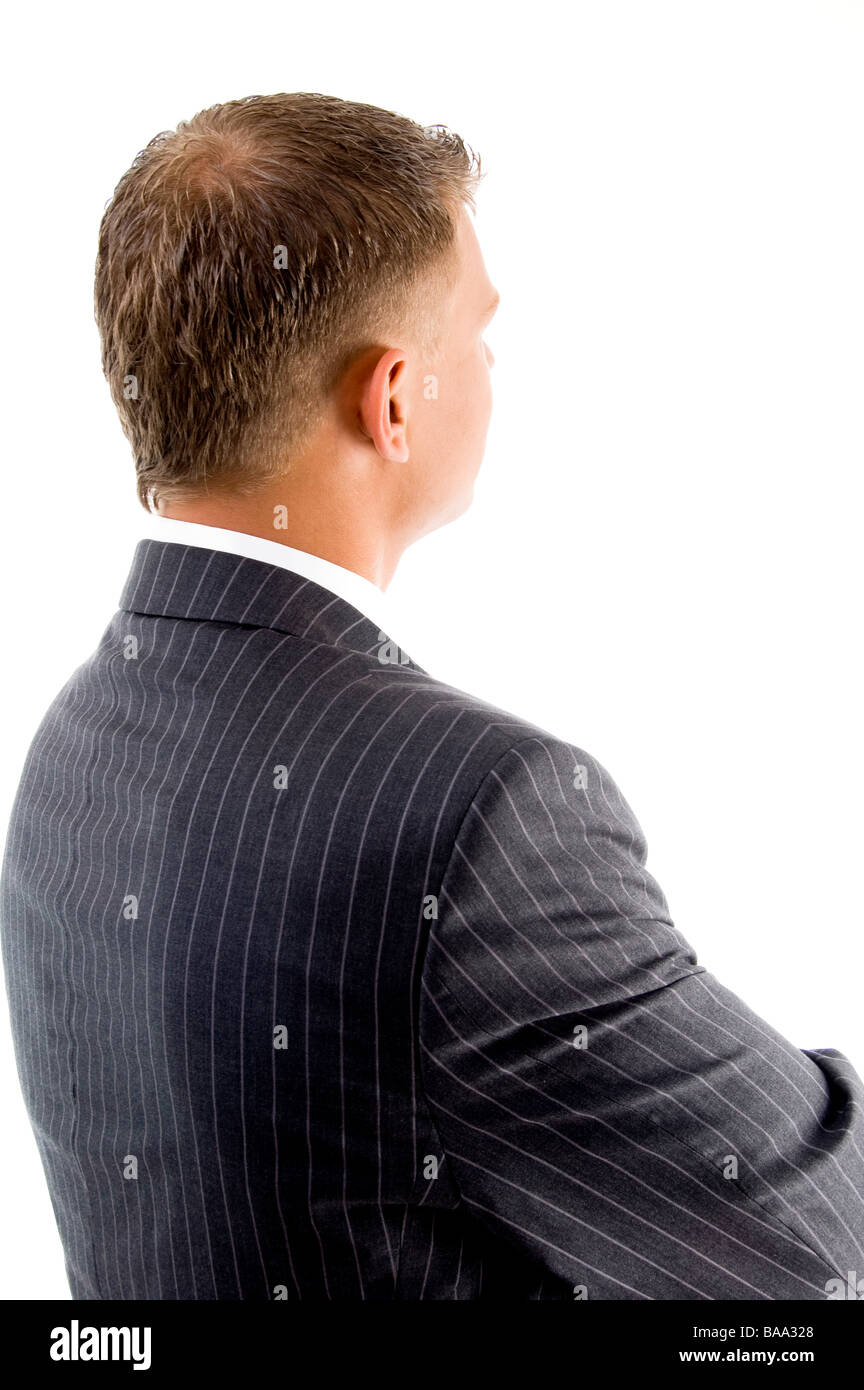 back pose of handsome boss Stock Photo - Alamy
