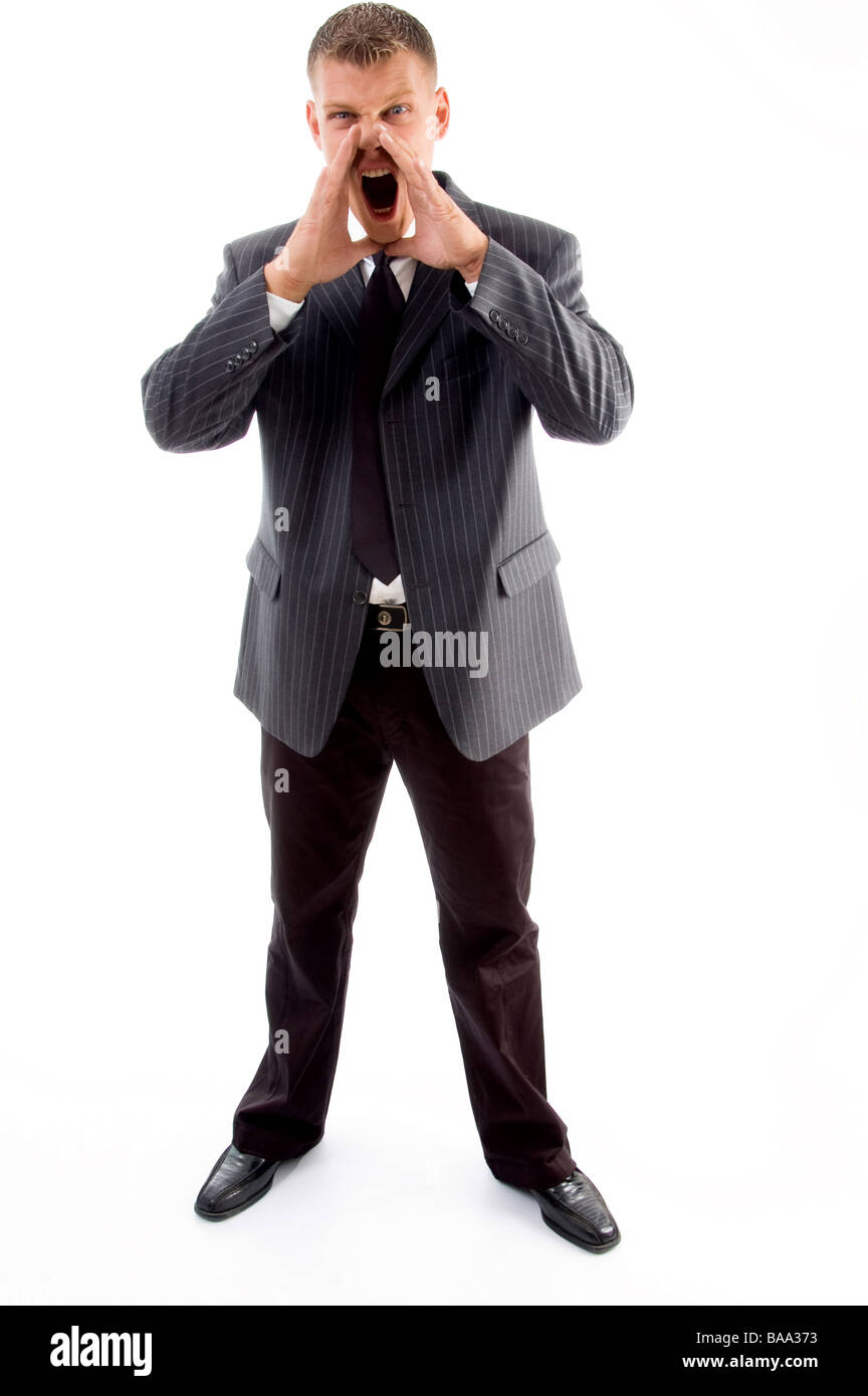 shouting young boss Stock Photo - Alamy