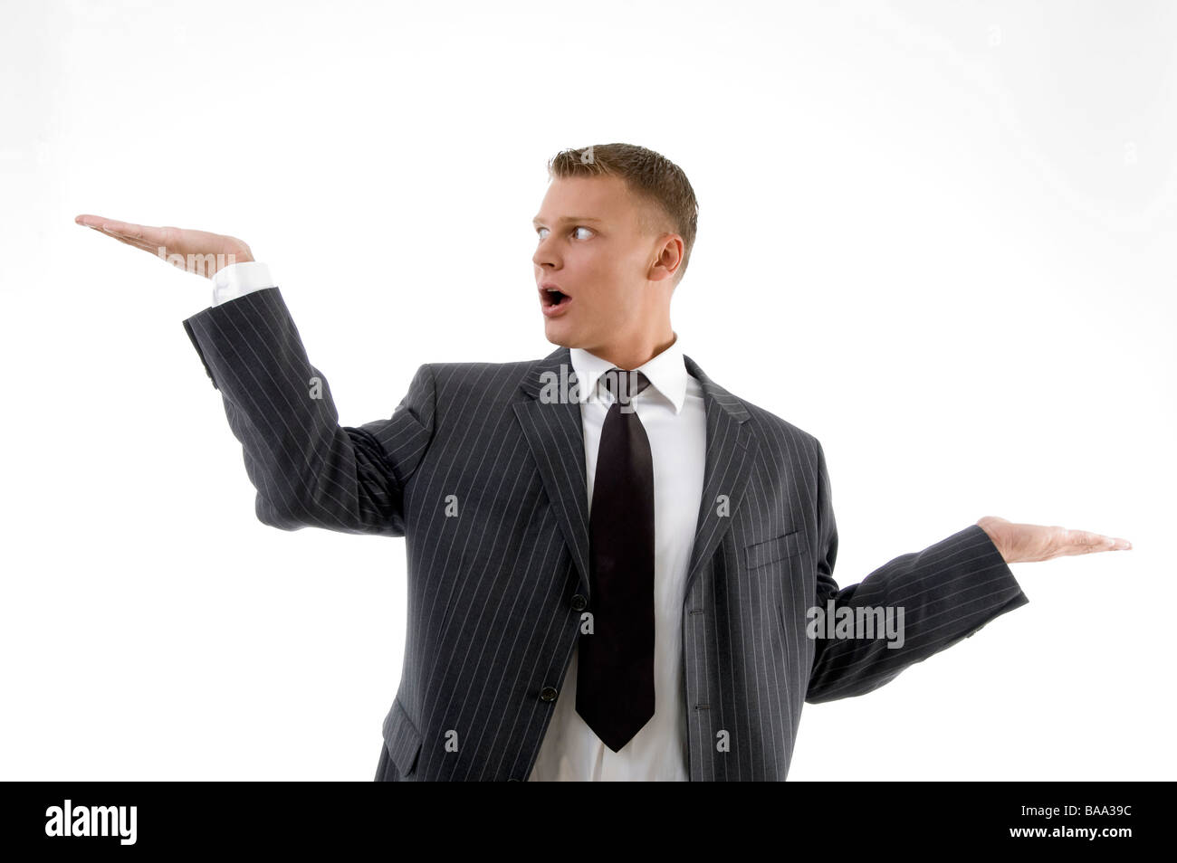 adult handsome man showing hand gesture Stock Photo - Alamy