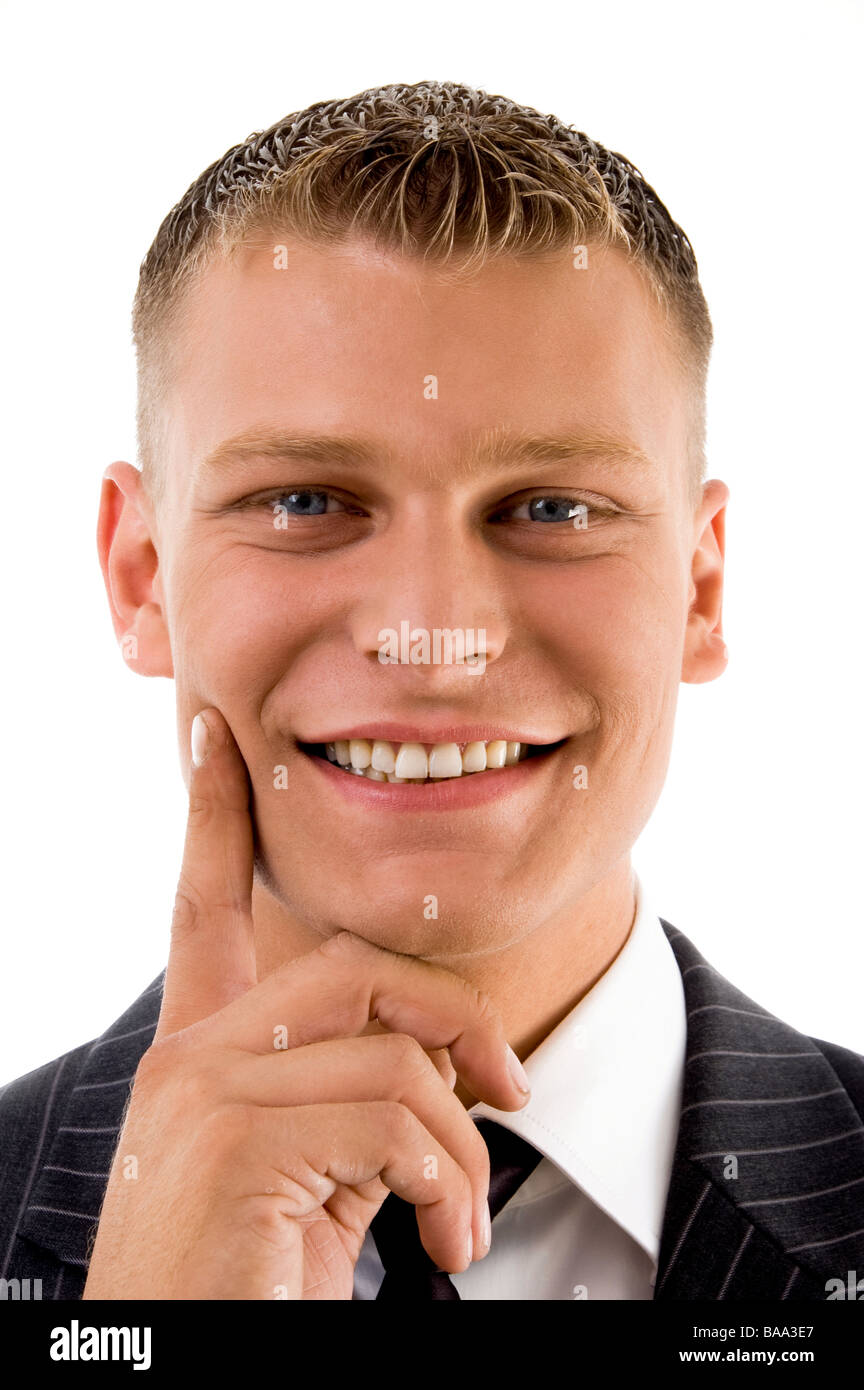 portrait of handsome smiling businessman Stock Photo - Alamy
