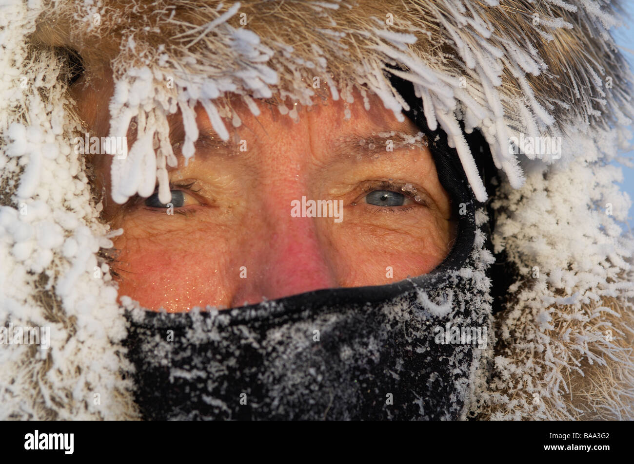 The face of a freezing woman Sweden Stock Photo, Royalty Free Image ...