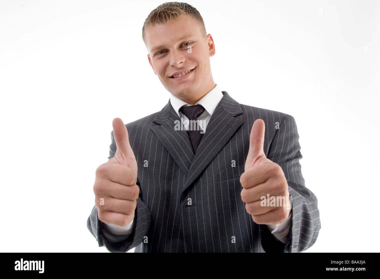 happy executive with thumbs up Stock Photo - Alamy