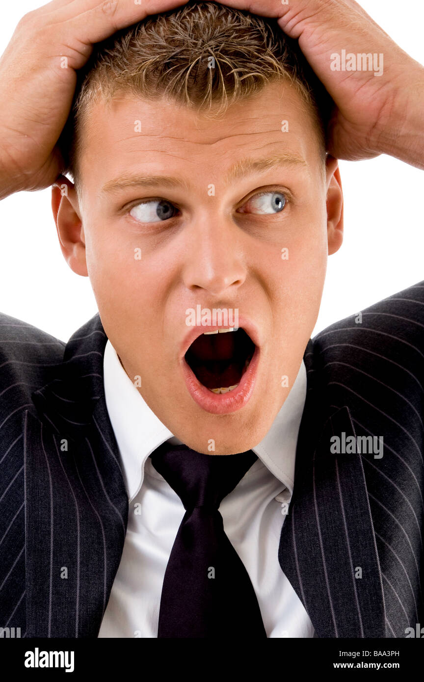 shocked executive posing with facial expressions Stock Photo - Alamy