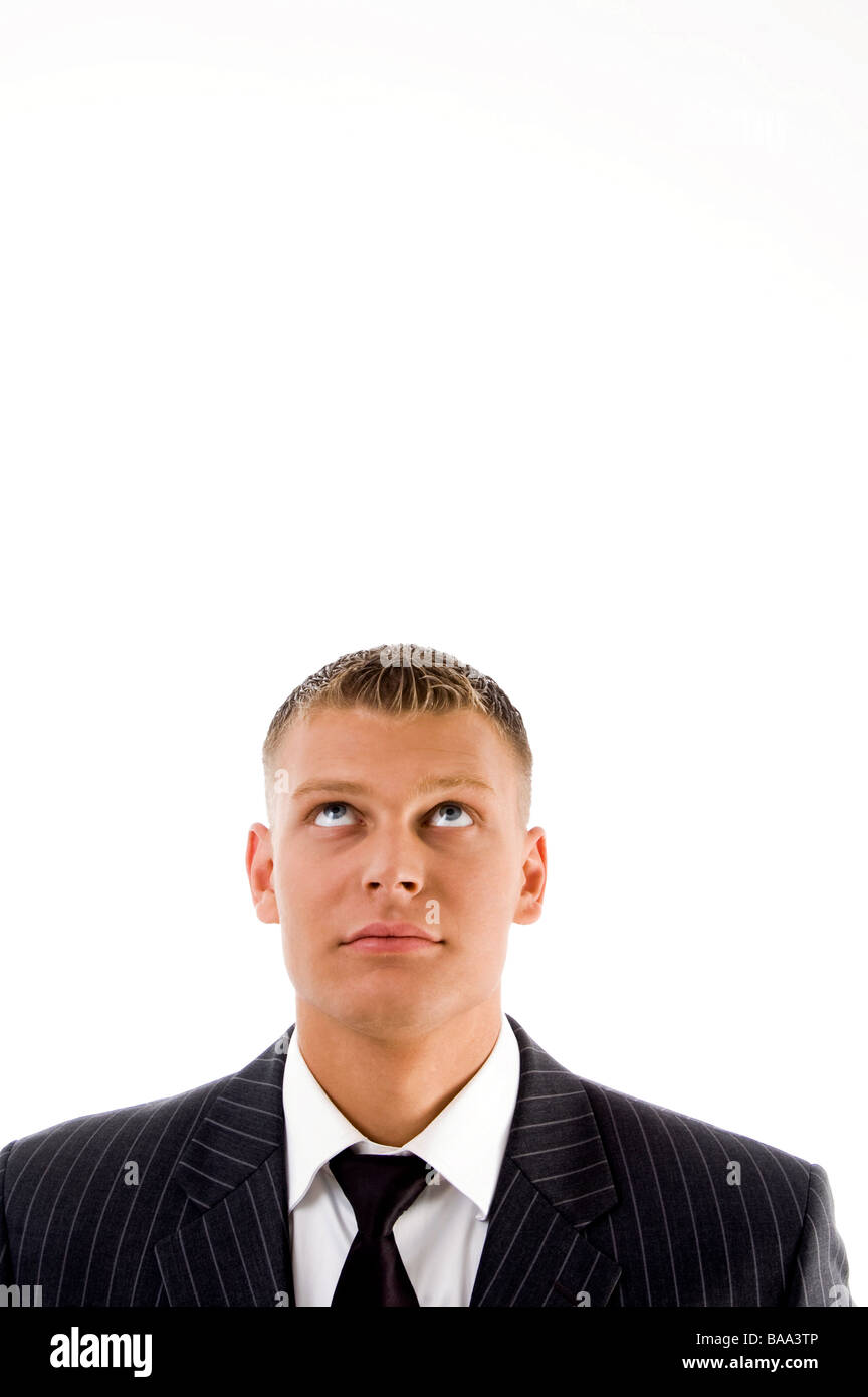 Male executive looking upwards hi-res stock photography and images - Alamy