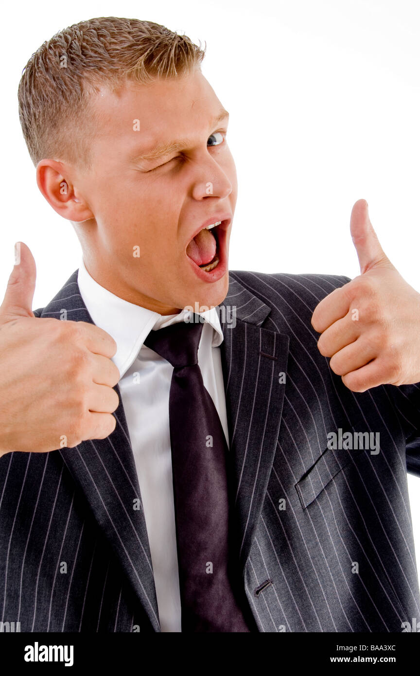 businessman winking and showing facial expressions Stock Photo - Alamy