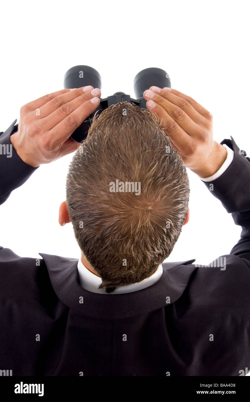handsome young executive looking backwards Stock Photo - Alamy