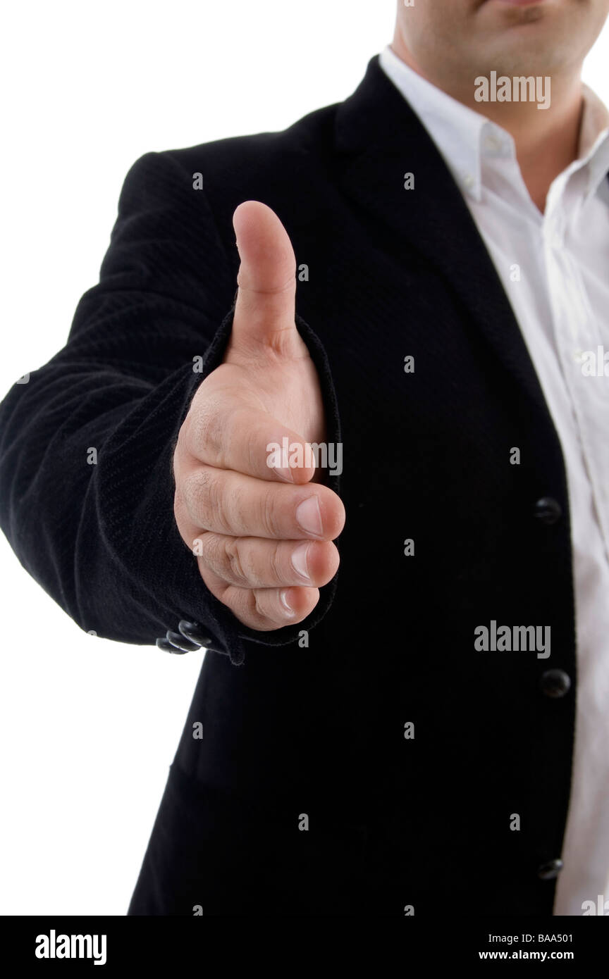 half length of businessman offering handshake Stock Photo - Alamy