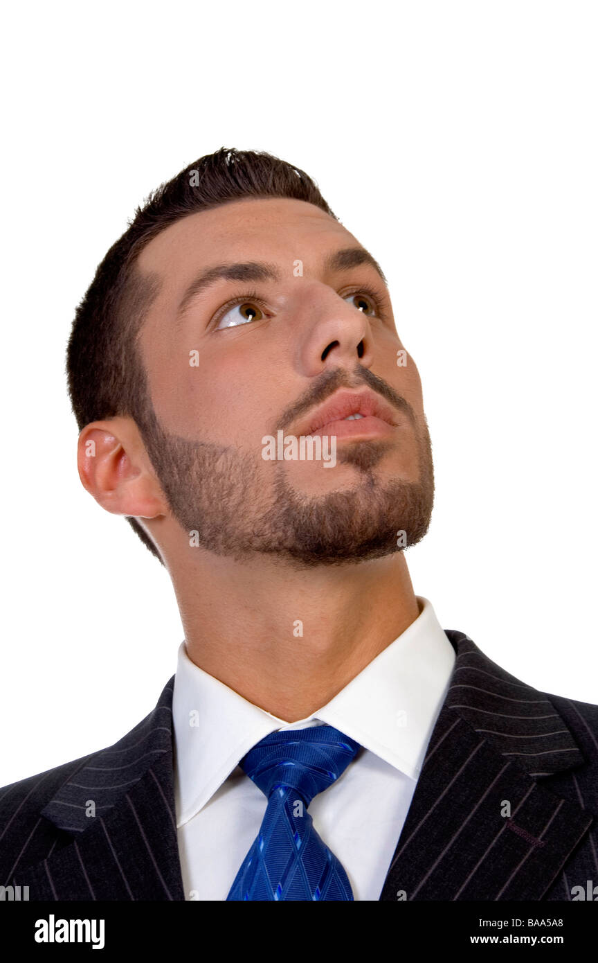 posing man looking upward Stock Photo - Alamy