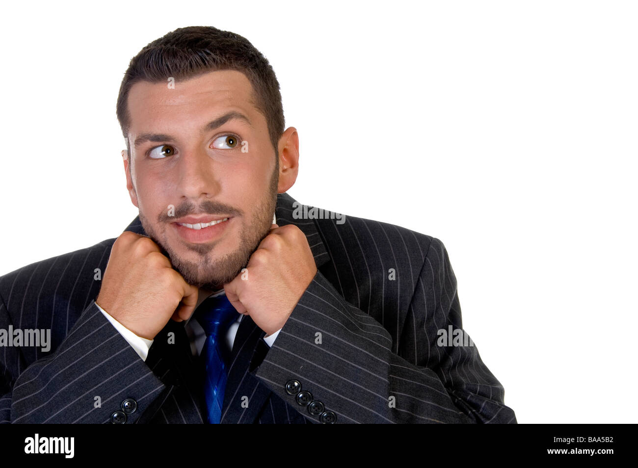 executive putting his chin in hands Stock Photo - Alamy