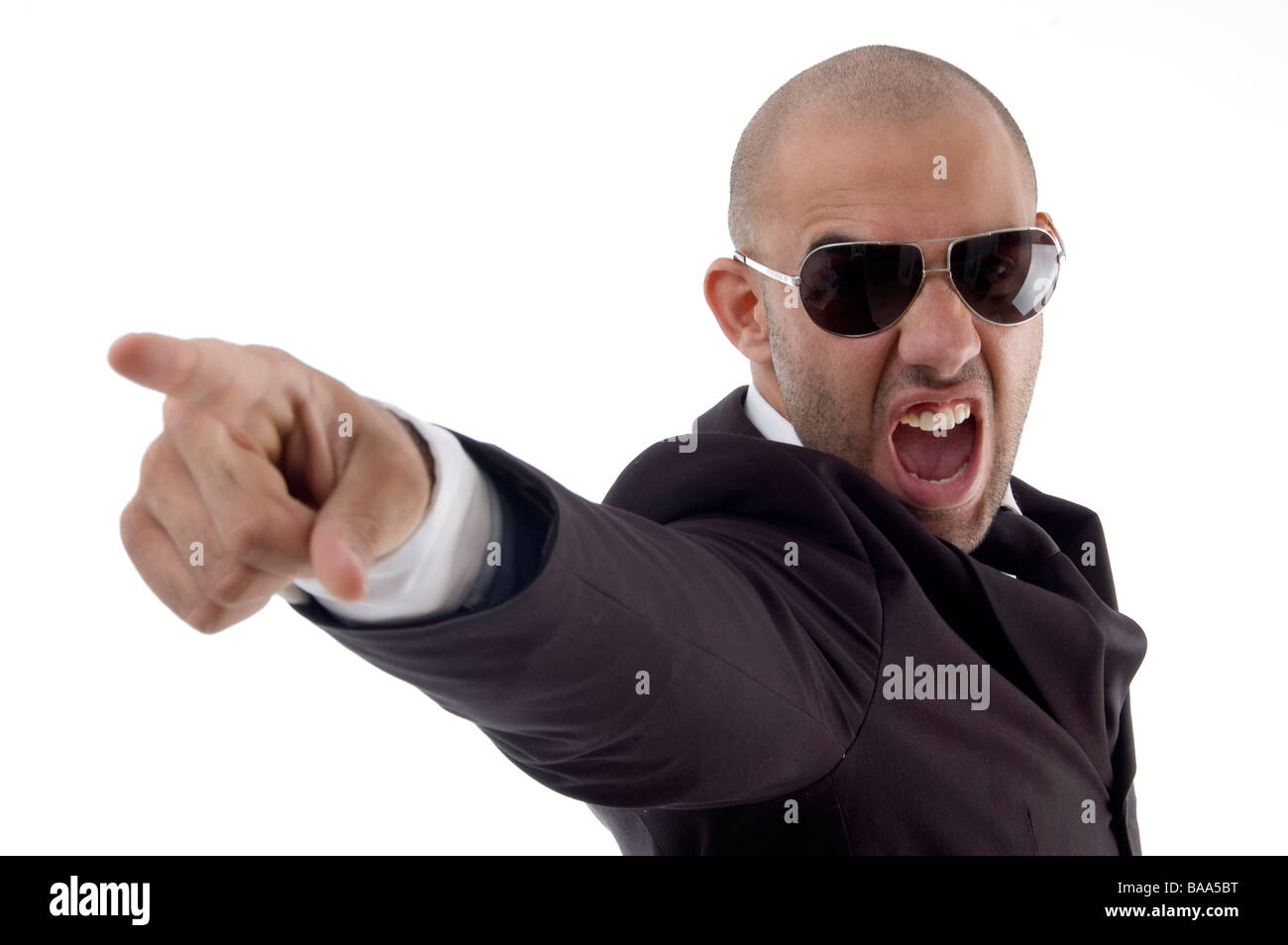 smart young executive shouting Stock Photo - Alamy