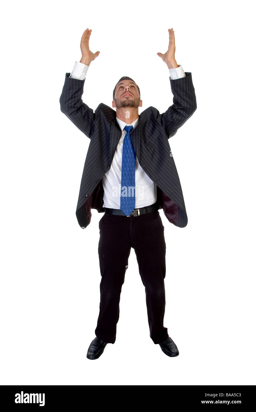standing man making a wish Stock Photo - Alamy