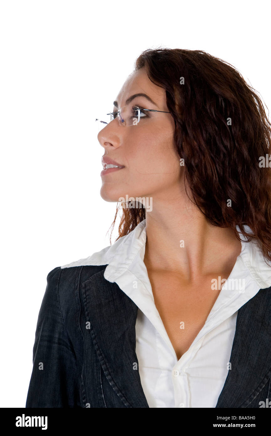 side pose of female Stock Photo - Alamy