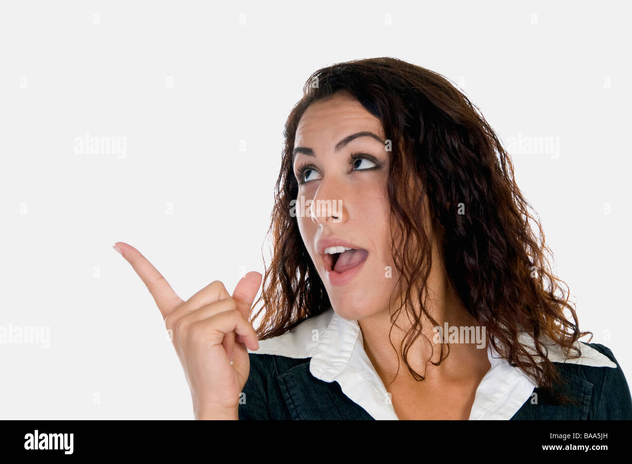 lady giving warning Stock Photo - Alamy